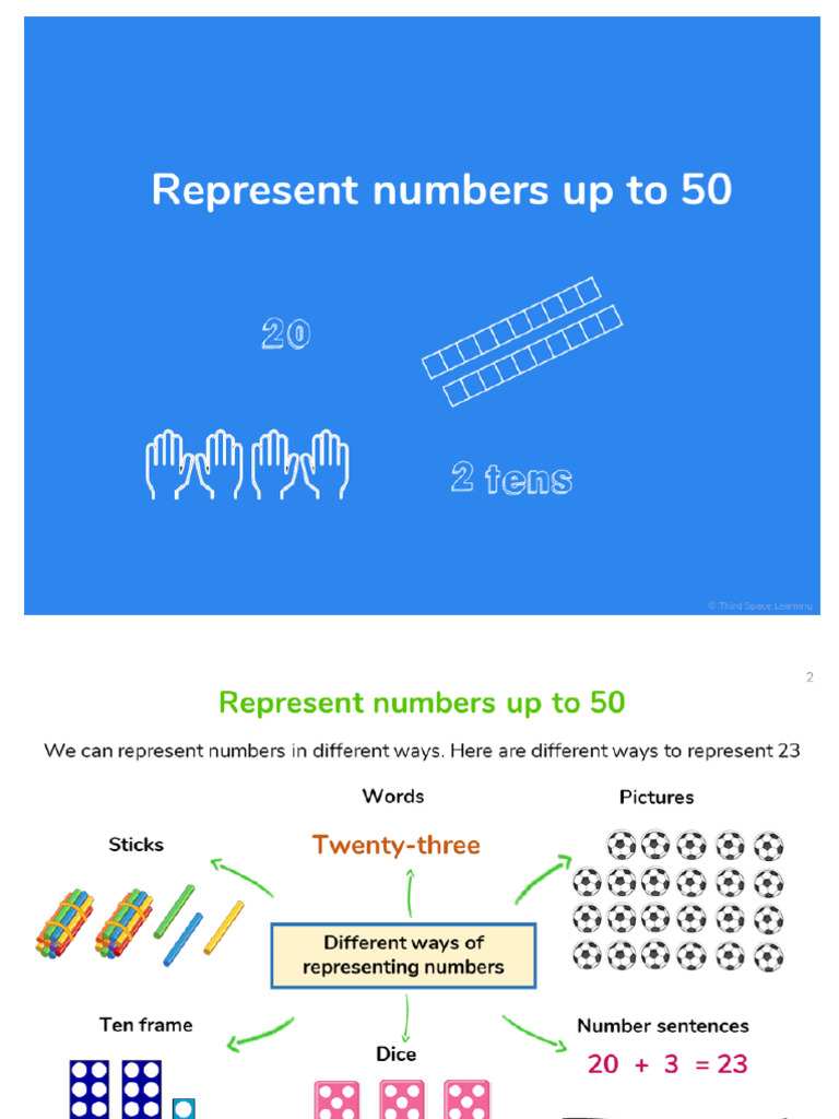Representing Numbers Up To 50 | PDF
