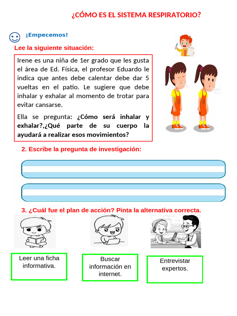 D3 A1 Ficha Ct. Cómo Cuidamos Nuestro Sistema Respiratorio | PDF