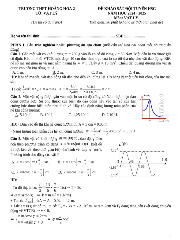 Giải Chi Tiết Đề HSG. NH 24.25 | PDF