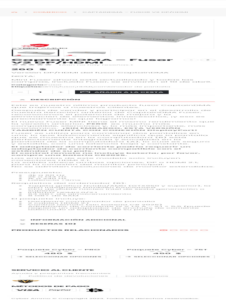 CaptainDMA - Fuser V2 DPHDMI - CyberAmmo - DMA WebShop | PDF | Hdmi ...