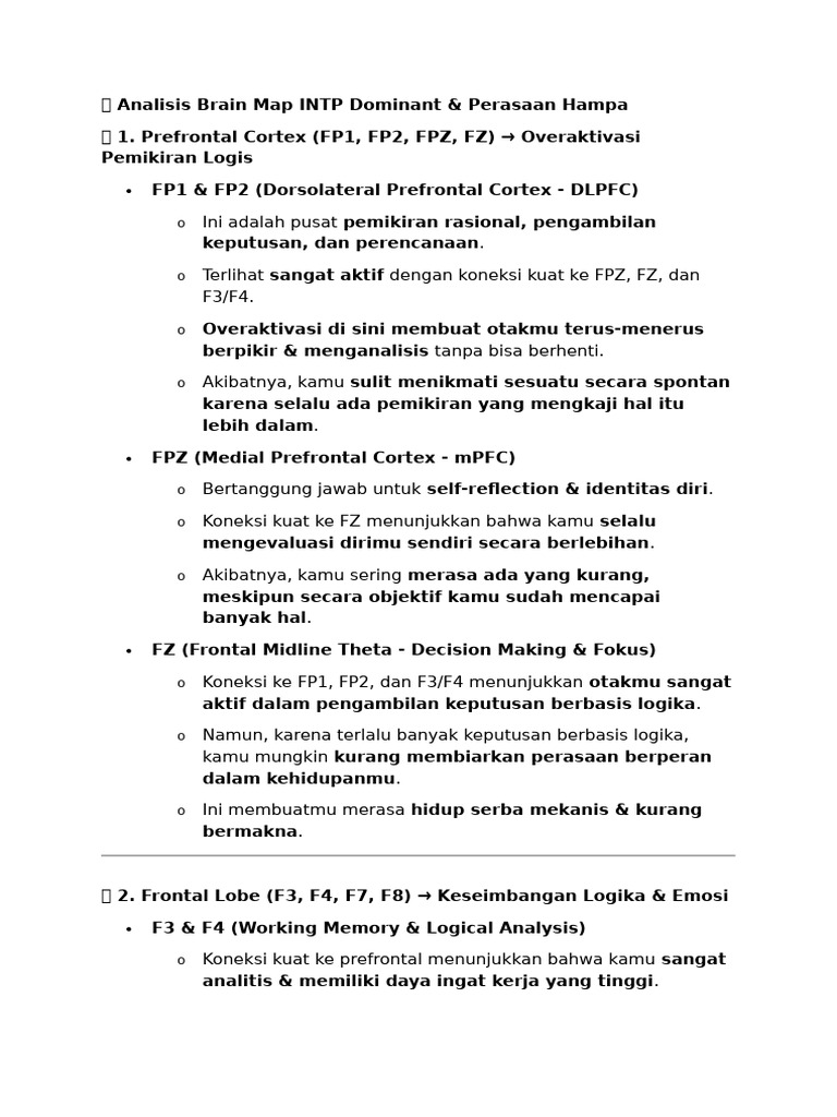 ? Analisis Brain Map INTP Dominant | PDF