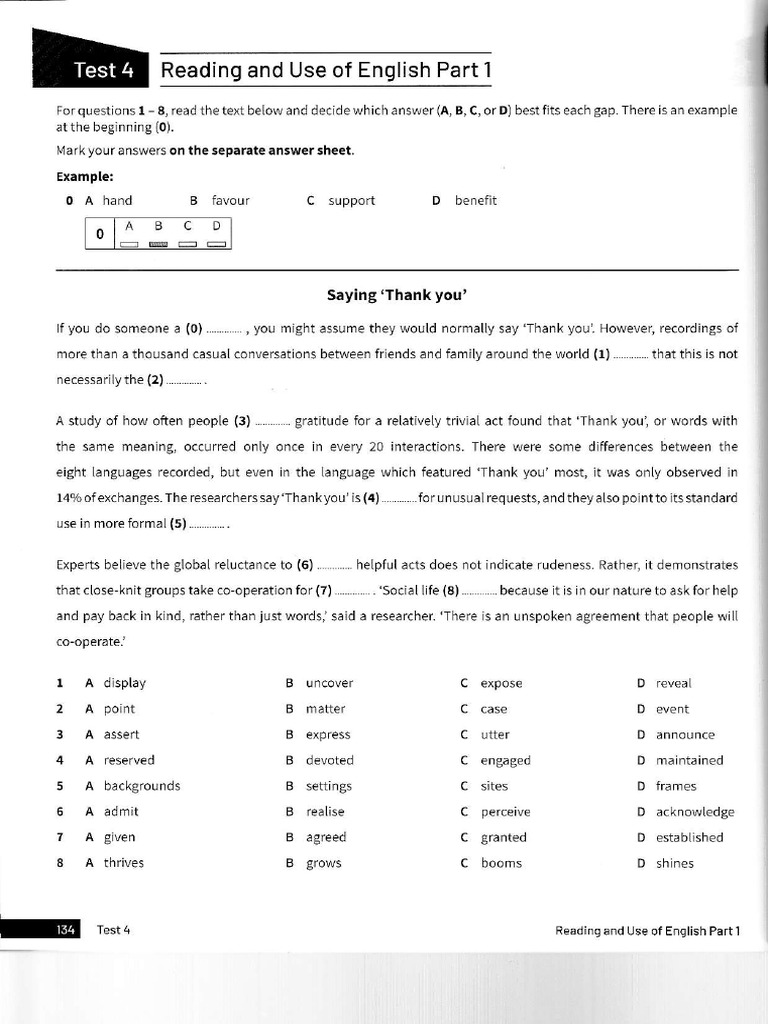 C1 Reading Comprehension Test Answers | PDF