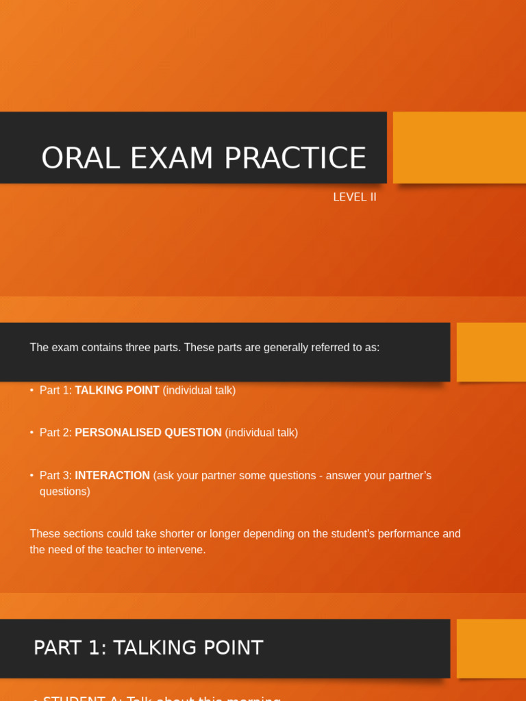 Oral Exam Practice | PDF