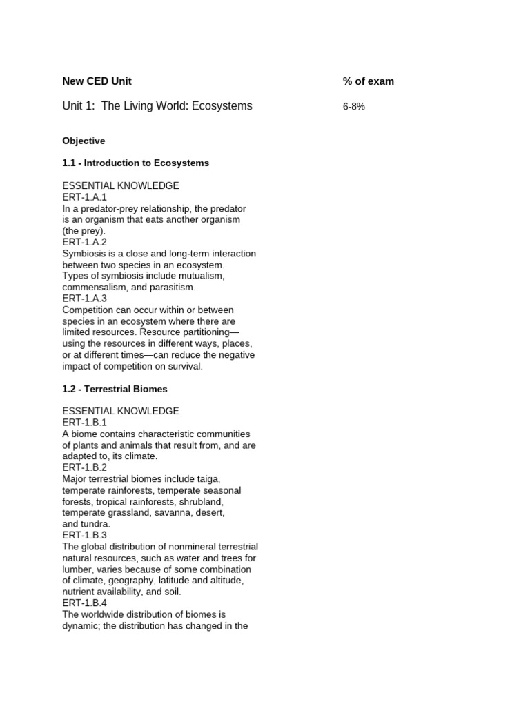 Unit 1 Apes Ced (1)-1 | PDF | Food Web | Primary Production