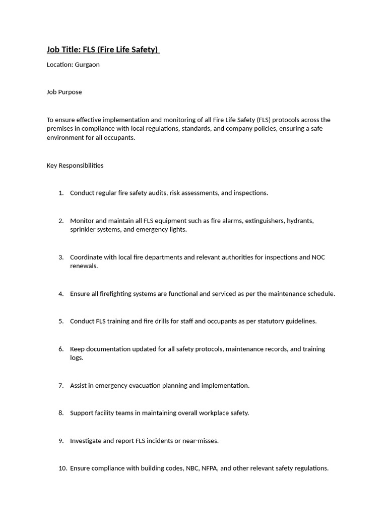 FLS (Fire Life Safety) | PDF