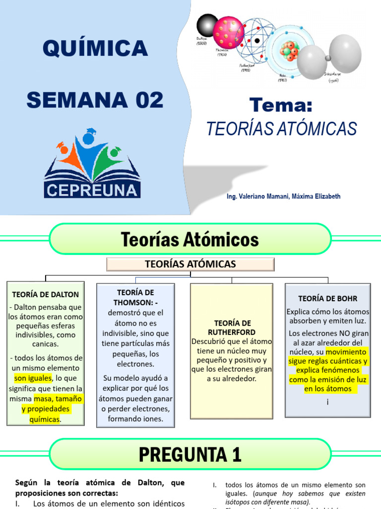 Teorías Atómicas y Estructura del Átomo | PDF | Partícula elemental ...