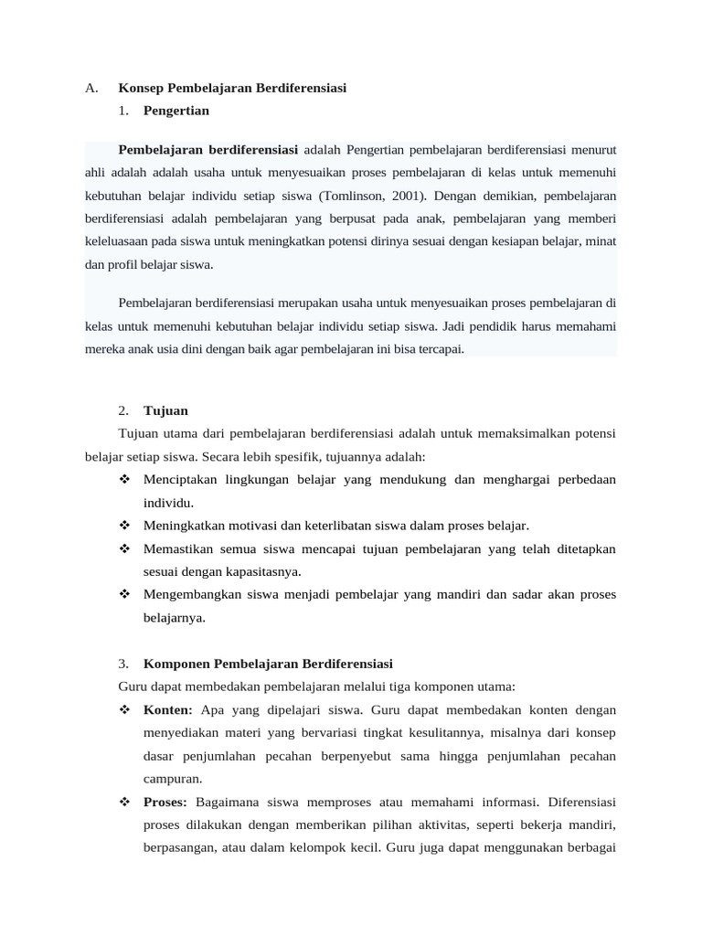 Modul Ajar Berdiferensiasi Paud Kurikulum Merdeka | PDF