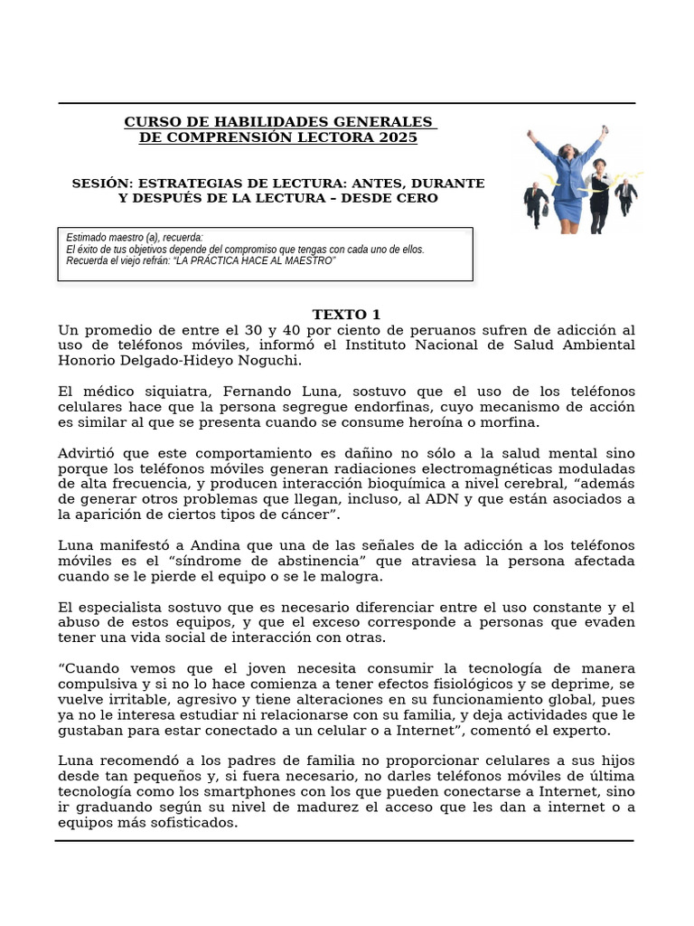 SESIÓN 19.07.25 Estrategias de Lectura - Antes Durante y Después de La ...