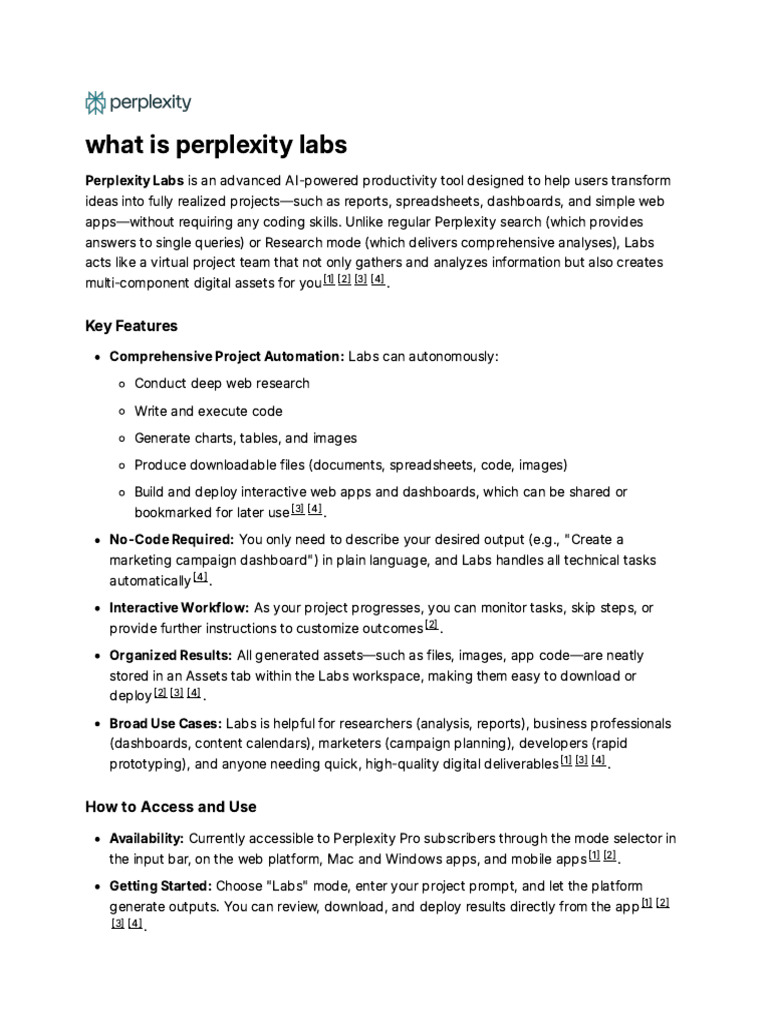 What Is Perplexity Labs | PDF | Mobile App | Spreadsheet