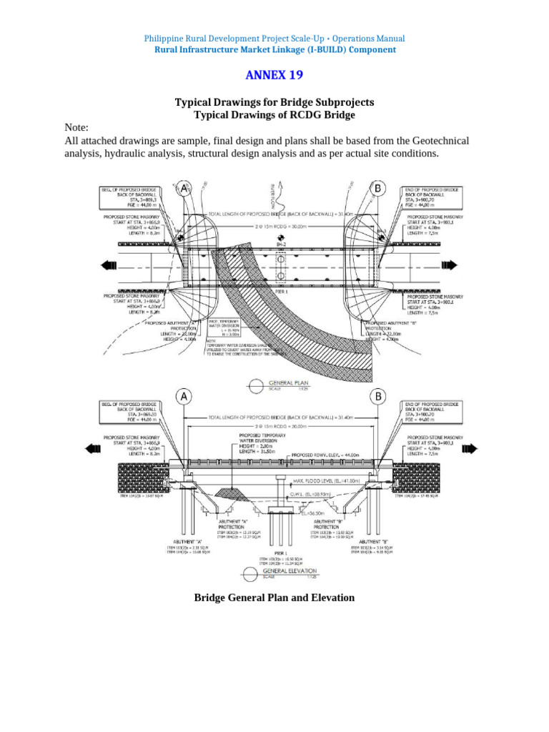 Annex 19 - PRDP SU - Typical Drawings For RCDG Bridges | PDF