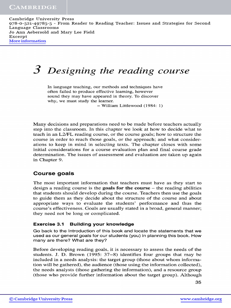 Aebersold & Field CH 3 | PDF