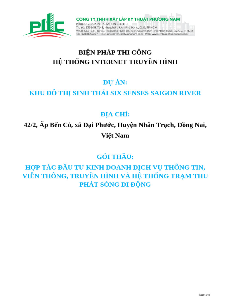 Biện Pháp Thi Công - ESS - Vietnam | PDF