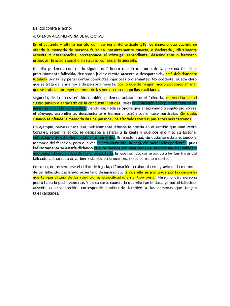 Delitos Contra El Honor | PDF