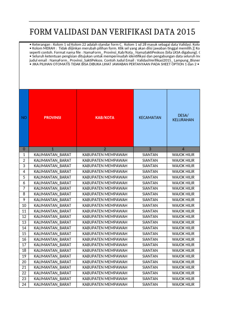 Form Validasi Dan Verifikasi 2015 | PDF