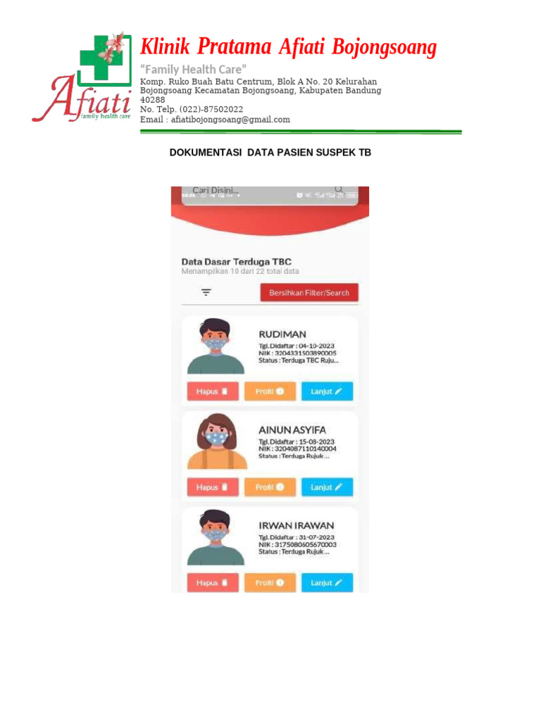 Bukti Dokumentasi Form Suspect TB | PDF