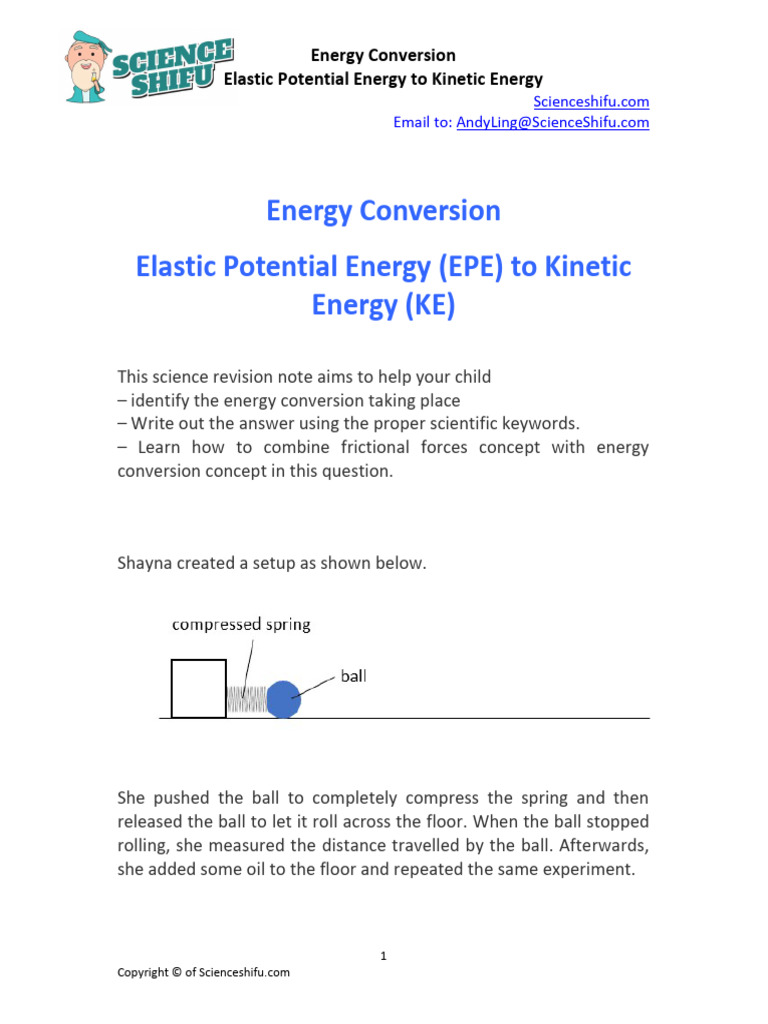 Energy Conversion: EPE to KE Explained | PDF | Friction | Potential Energy