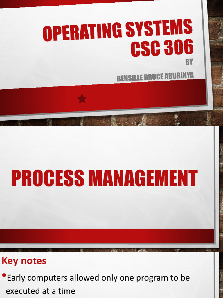 OPERATING SYSTEMS Lecture Slides | PDF | Process (Computing) | Scheduling (Computing)