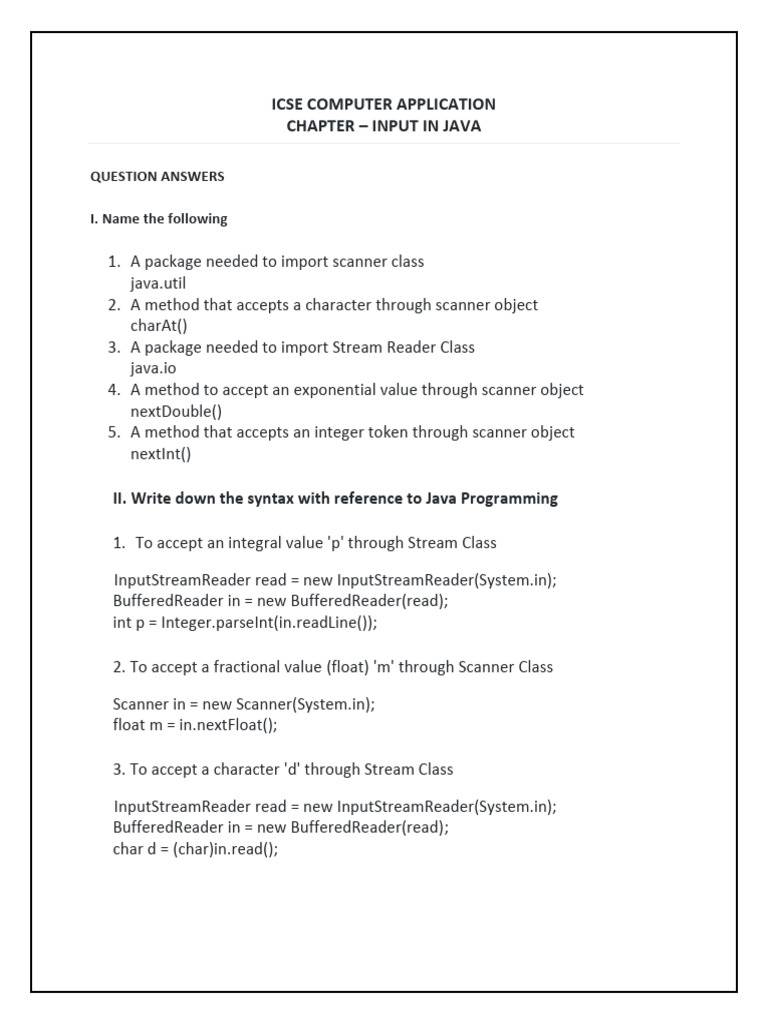 Input Chapter Class9 | PDF | Integer (Computer Science) | Java ...
