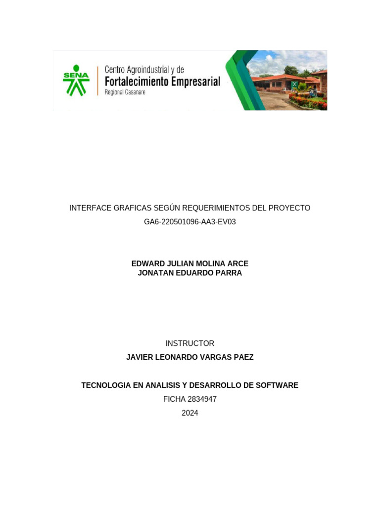 Interface Graficas Según Requerimientos Del Proyecto | PDF | Usabilidad | Interfaces gráficas de ...