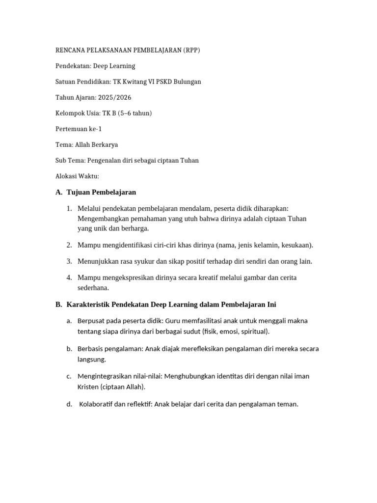 RPP TK Deep Learning | PDF