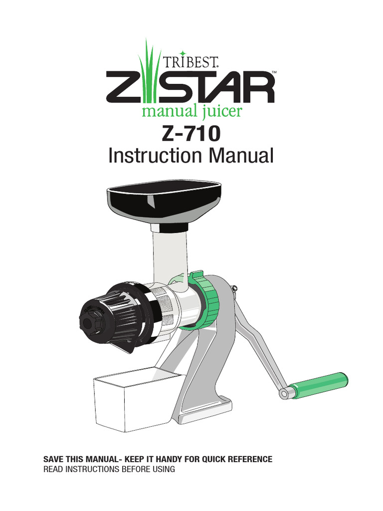 Z-710 Manual Juicer Instructions | PDF | Implied Warranty