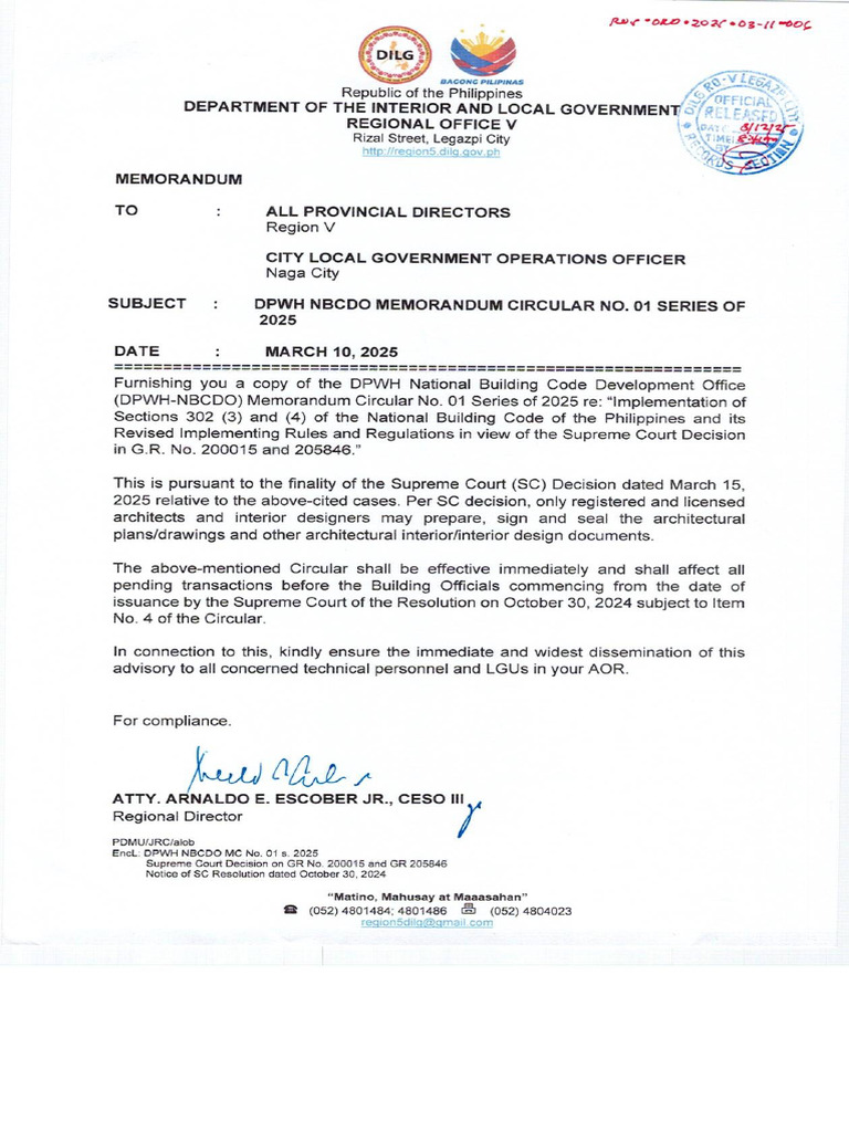 DPWH Nbcdo Memorandum Circular No. 01 Series of 2025 | PDF | Appellate ...