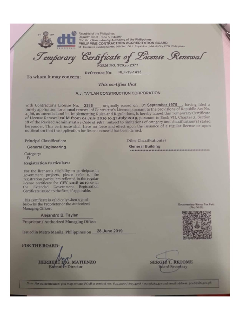 Temporary Pcab Aj | PDF