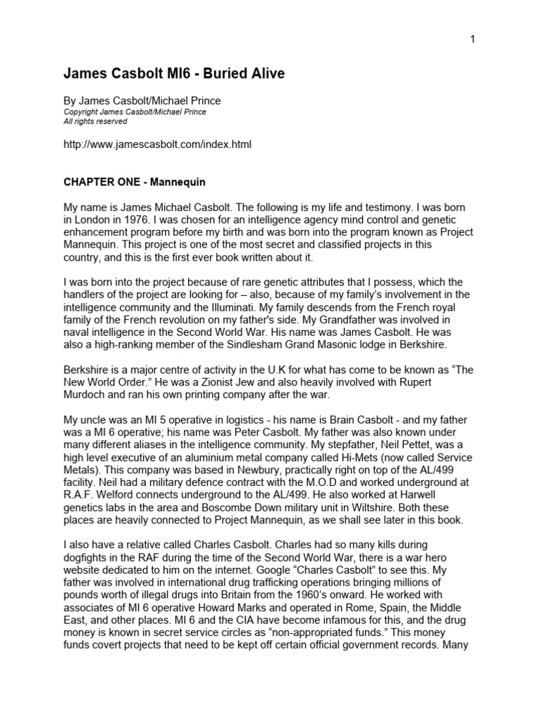 James Casbotl MI6 - Buried Alive | PDF | Watcher (Angel)