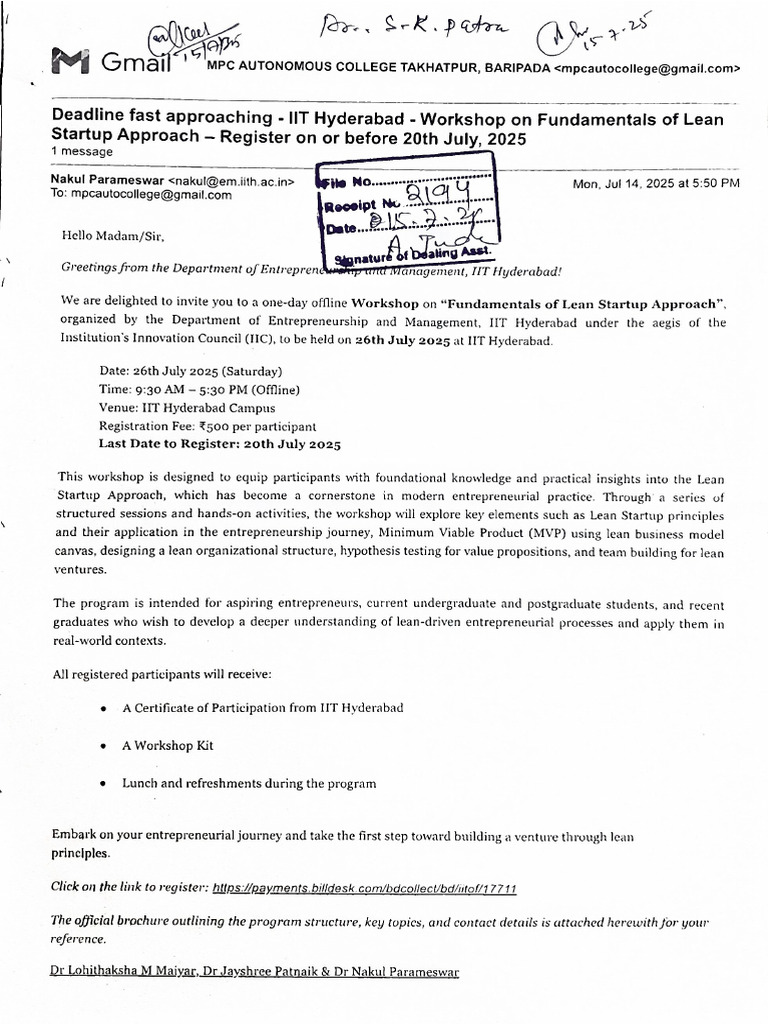 Workshop On Fundamentals of Lean Startup Approach | PDF