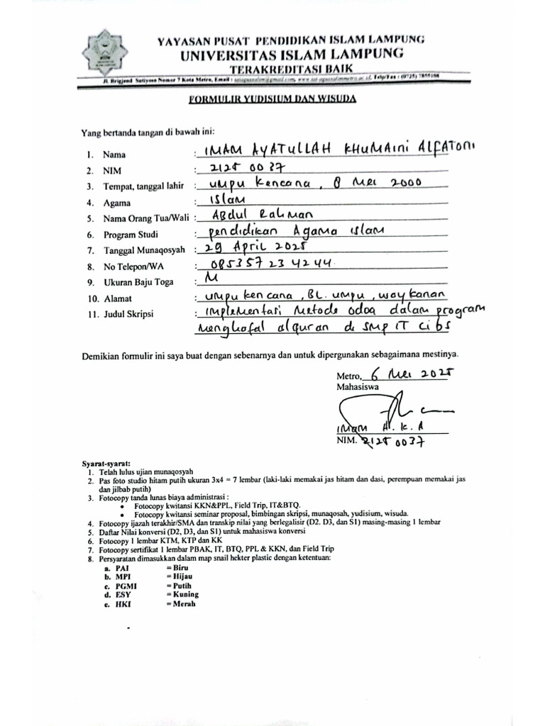 Formulir Data 1 | PDF