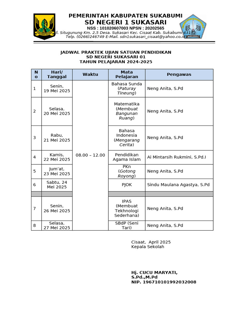 Jadwal Saj Praktik | PDF
