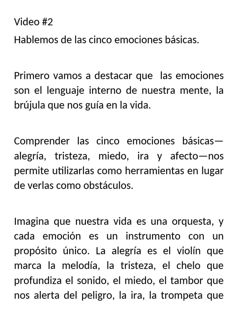 02 Las Cinco Emociones Basicas | PDF