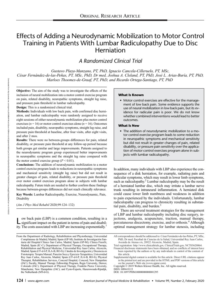 Effects of Adding A Neurodynamic Mobilization To.5 | PDF | Effect Size | Pain