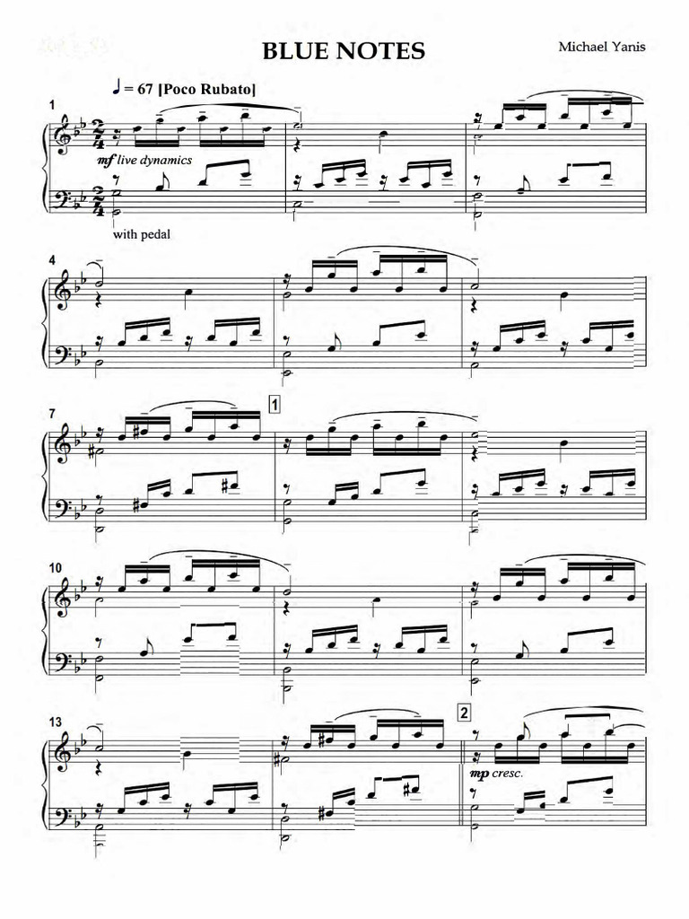 Michael Yanis: Blue Notes Sheet Music | PDF