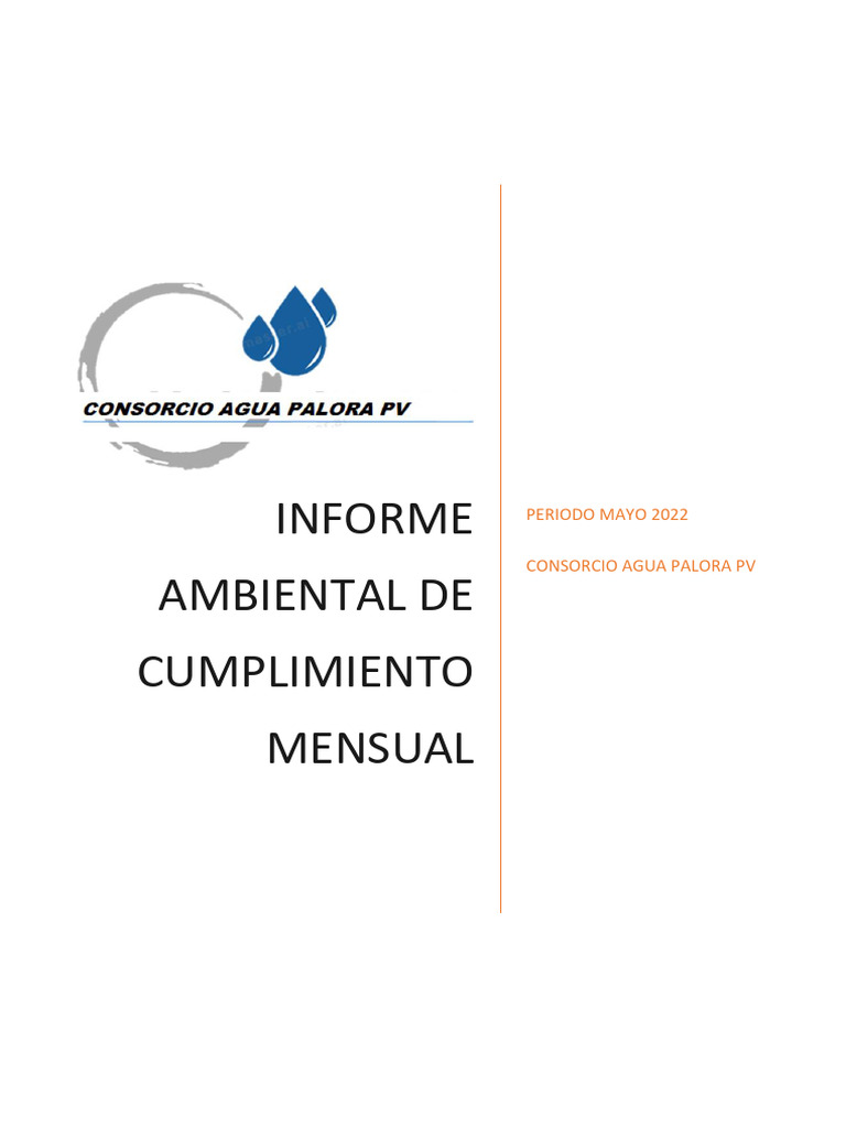 Informe Ambiental Mensual Palora 2022 | PDF | Combustión | Agua