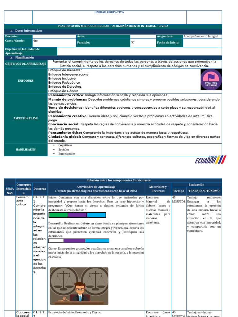 4to-1er Trimestre-Acompaña - Civica | PDF | Pensamiento | Aprendizaje