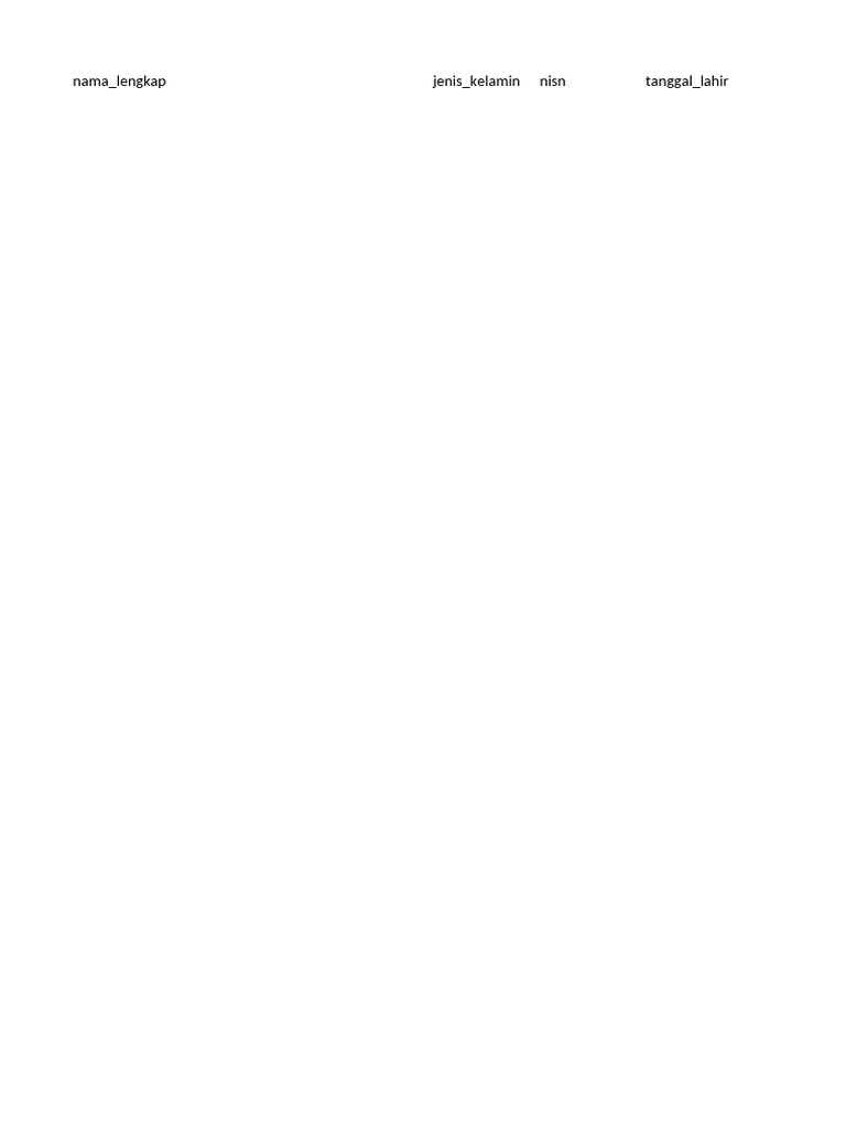 Template Peserta Didik | PDF