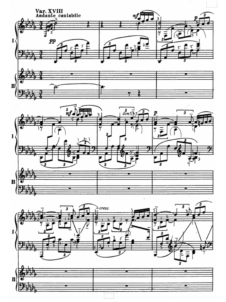 Variation 18 Paganini Variations | PDF