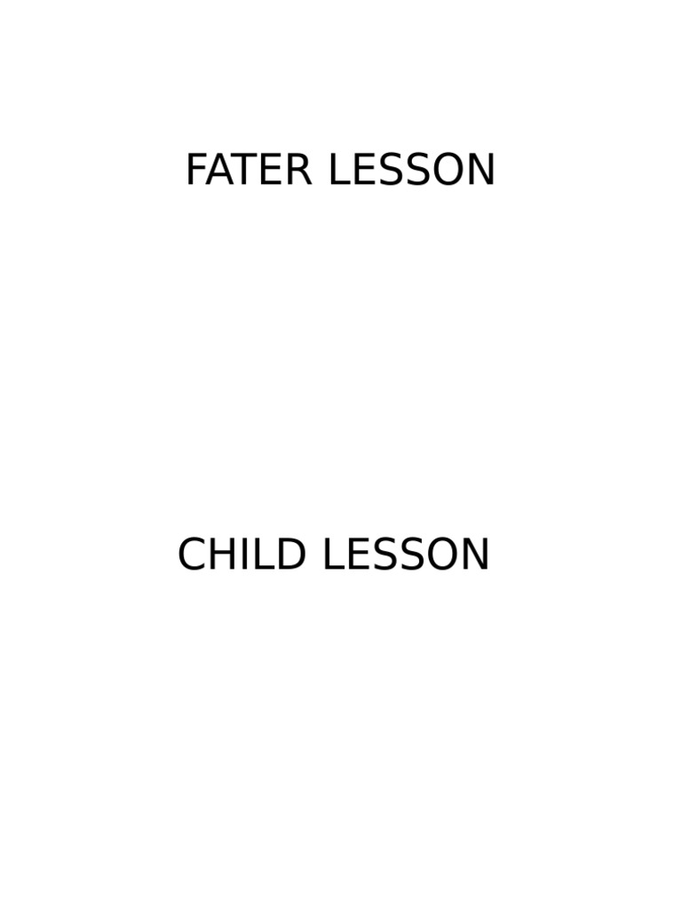 Fater Lesson | PDF