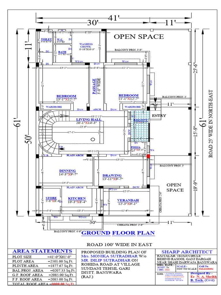 00000068-Revised GF Plan (Brick Masonry Layout Plan) | PDF