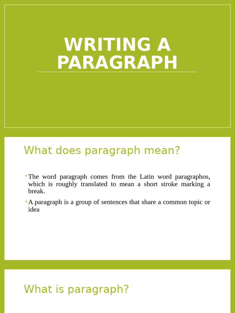 Writing A Paragraph Week 3 4 | PDF | Paragraph | Water