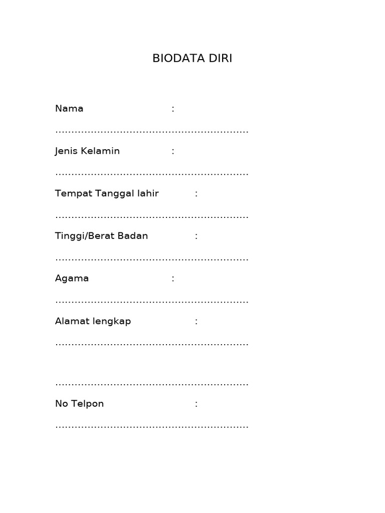 Biodata Diri | PDF