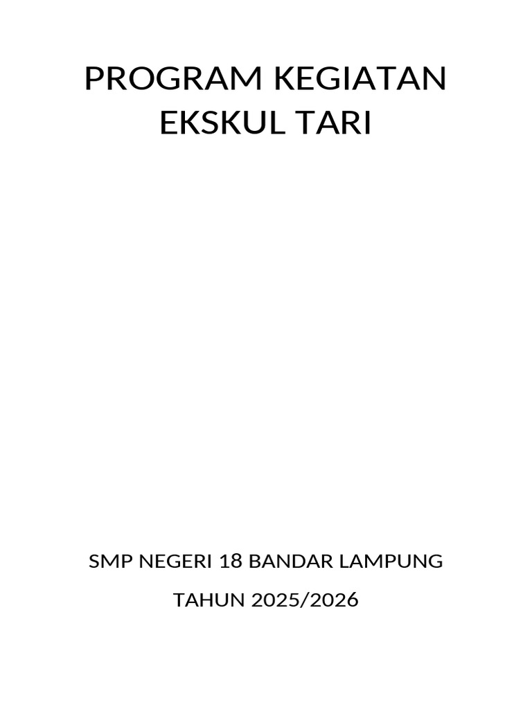 Program Kerja Ekskul Tari 2025 | PDF
