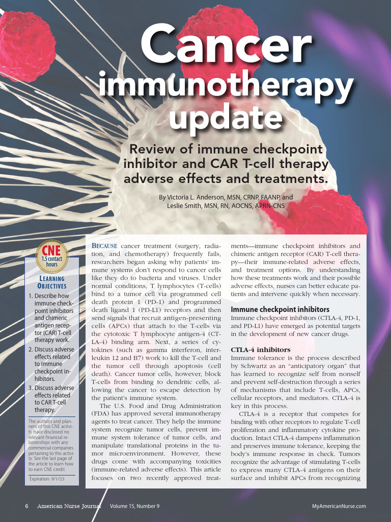 Cancer Immunotherapy: Adverse Effects Explained | PDF | Immune System ...