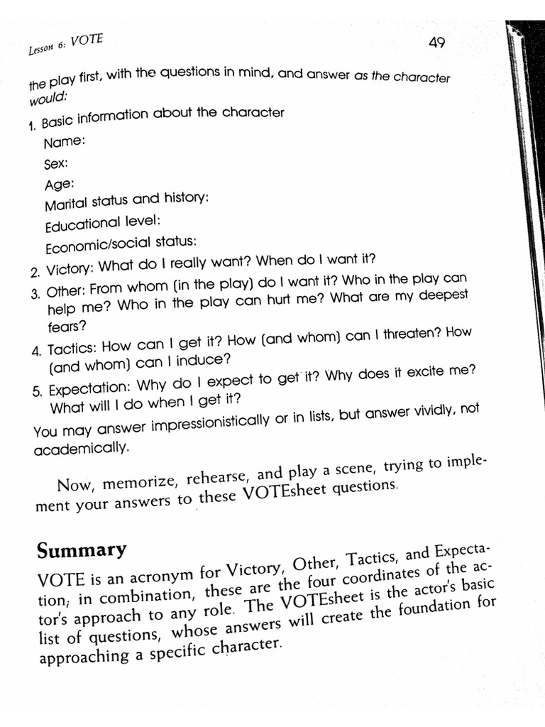 VOTE Exercise | PDF