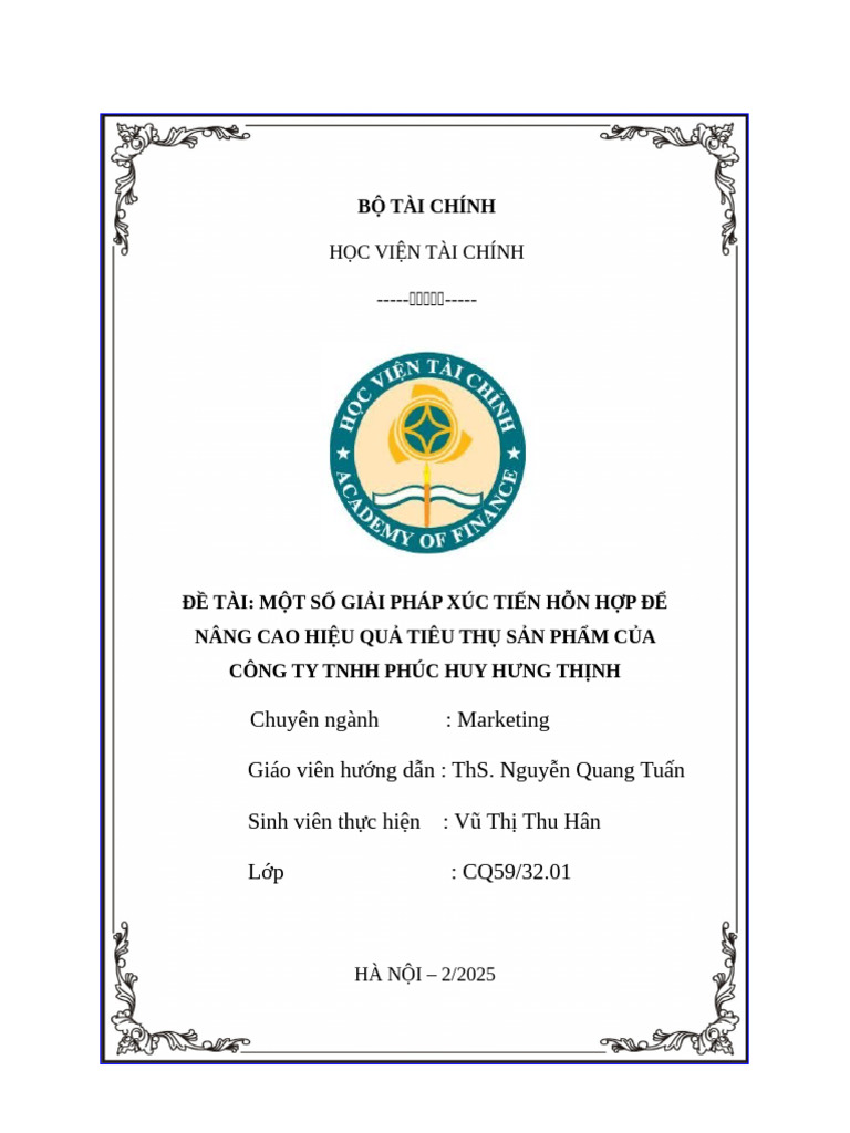 Đề cương LVTN - Vũ Thị Thu Hân | PDF