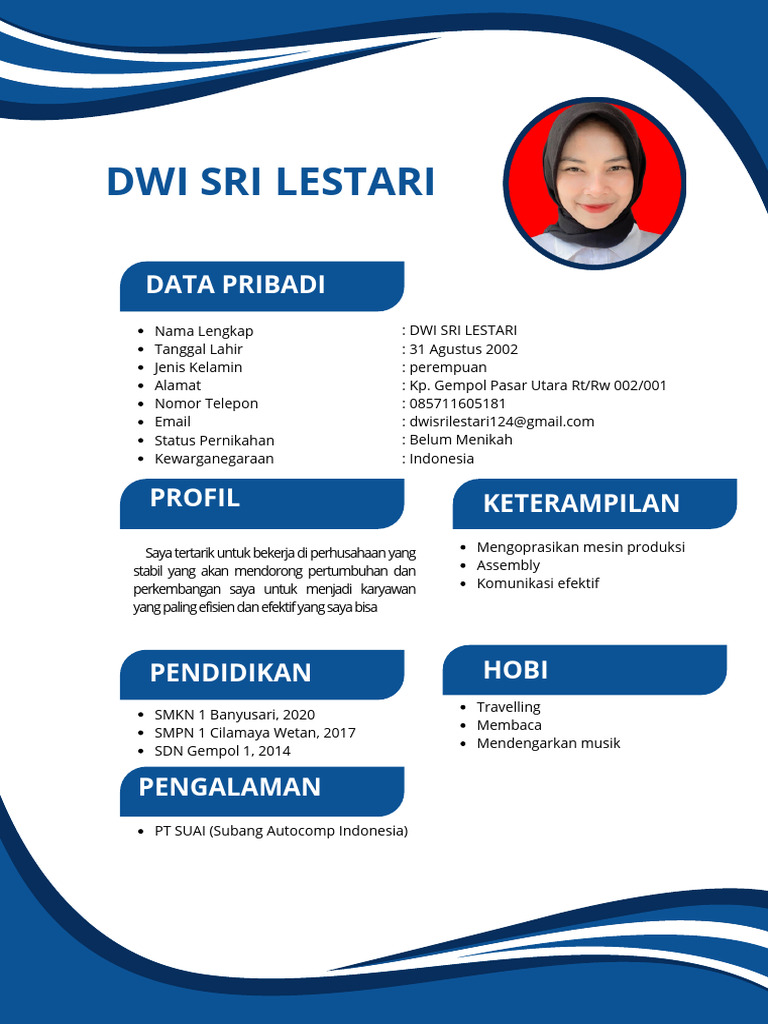 Biru Putih Abstrak Modern CV Resume Riwayat Hidup - 20250617 - 233905 - 0000 | PDF