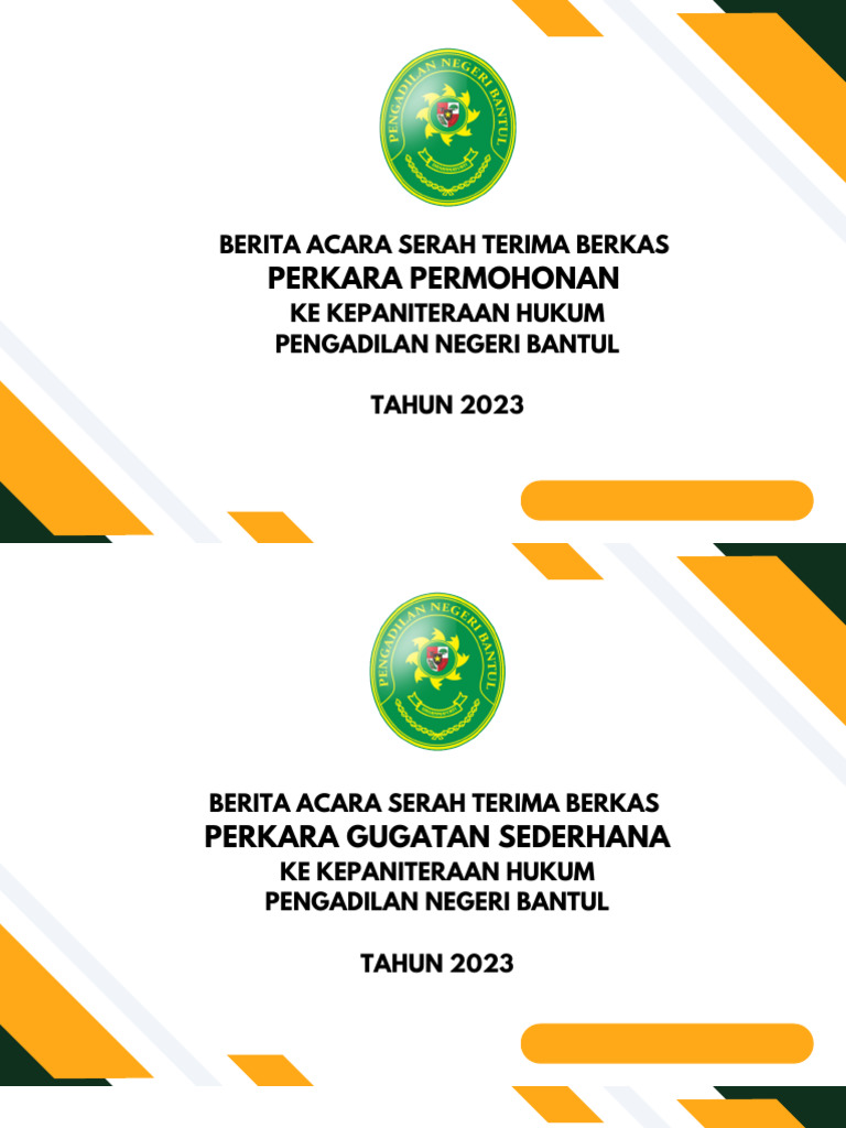 Cover Berita Acara Serah Terima Berkas Perkara Permohonan Ke ...