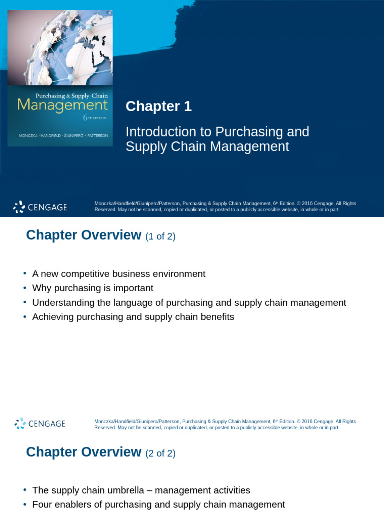Chapter 01 Introduction To Purchasing and Supply Chain Management | PDF | Supply Chain | Supply ...