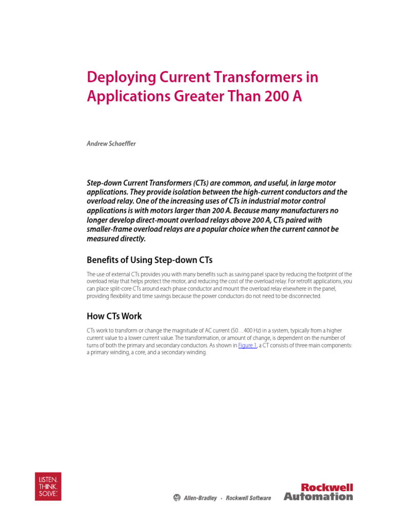Deploying Current Transformers in Applications Greater Than 200A | PDF | Transformer ...